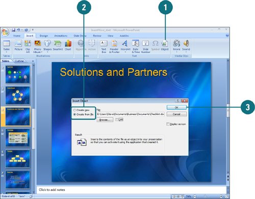 Inserting A Microsoft Word Document Microsoft Office PowerPoint 2007 