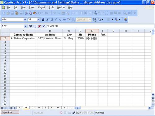Adding Information To A Spreadsheet Database Absolute Beginners Guide To Quattro Pro X3